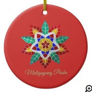 Parol Theme Ceramic Ornament - Learn Filipino
